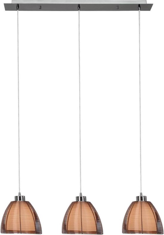 BRILLIANT lamp Relax suspension 3 lumières bronze / chrome | 3x ... BRILLIANT lamp Relax suspension 3 lumières bronze / chrome | 3x ...