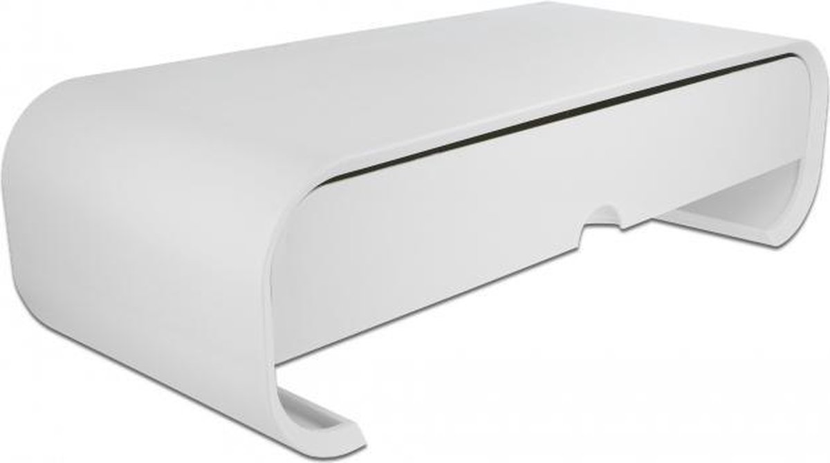 DeLOCK ergonomische monitor standaard/verhoger met 1 lade - L / wit ...