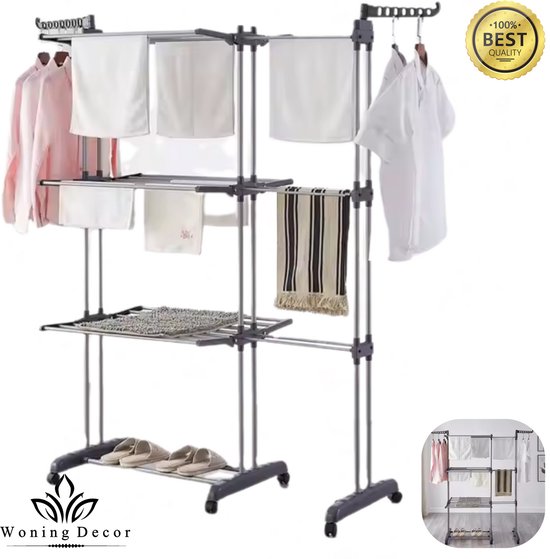 Woning Decor® Droogrek - Inklapbaar Wasrek - Droogtoren - 46 meter Was ...