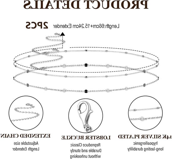 2 stuks parel-taillekettingen voor dames - Sexy zilveren buikketting - Gelaagde... | bol