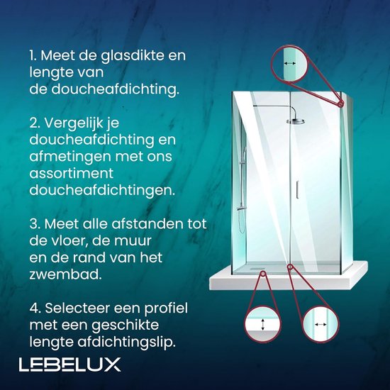 Douchedeur afdichting - PVC strip voor 5-8mm glas - 2x100cm | bol