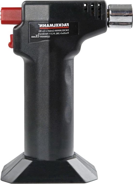 Gasbrander flambeerbrander met brede voet - zwart rood zilver - 1 stuk ...