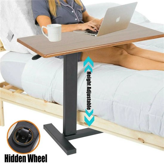 Bedtafel - Bed tafeltje met wielen - Laptop Tafel - Laptop Houder ...