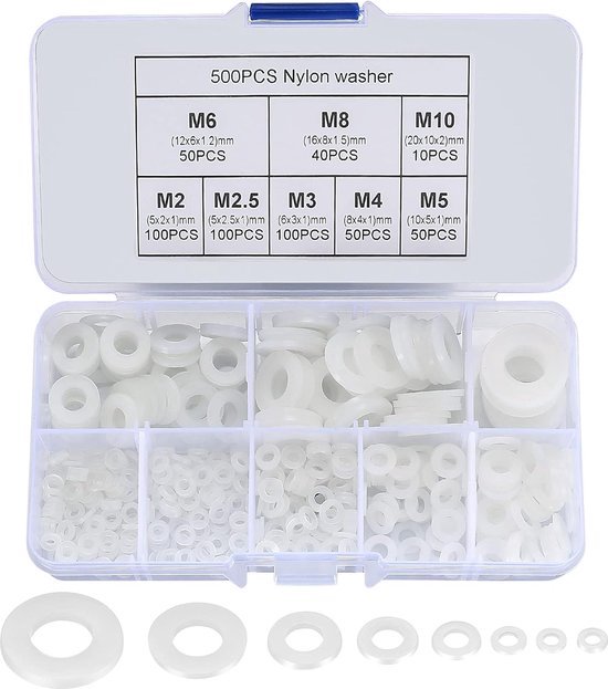 Sluitringen, plat, zwart, nylon, afstandshulzen, machinekoppen, afdichtingen voor... | bol