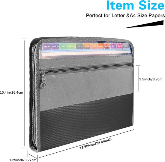 Candala Documentenmap A4 13 vakken, map voor documenten, archiefmap ...