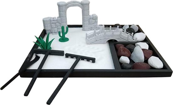 Miniatuur Zen Tuinset voor Meditatie en Kantoor - Zen Tuinkit voor ...