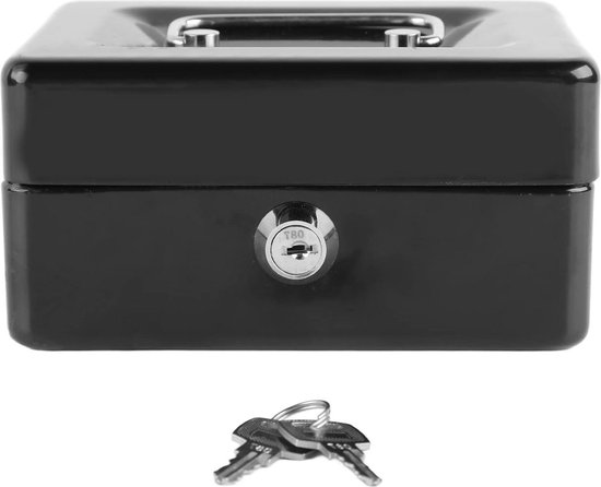Cash Box metalen kluis met slot en sleutels - compact en draagbaar ...