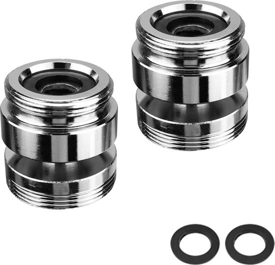 360° draaibare kraanadapter 2 stuks - adapters - waterkraan keuken - rubberen... | bol