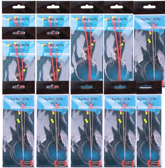 Ultimate Sea Rig Pack Zeevis Onderlijnen (12 stuks) | Zeevis onderlijn ...