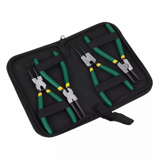 borgringtangenset - 7” 4-delige borgveertangen-set - met zak ...