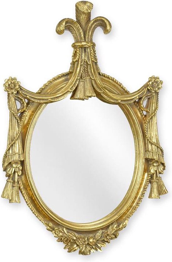 Gouden spiegel met resin omlijsting | bol
