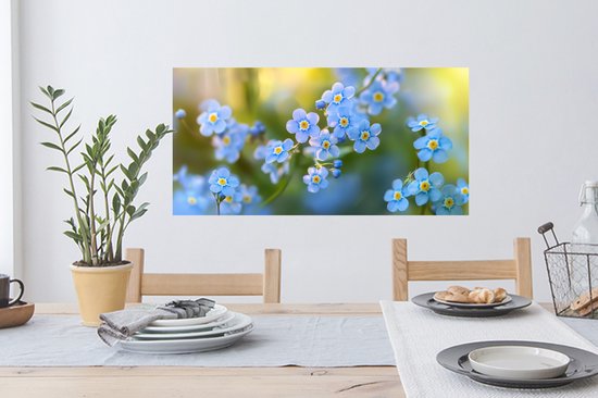 Muurstickers - Sticker Folie - Bloemetjes - Blauw - Vergeet mij nietjes ...