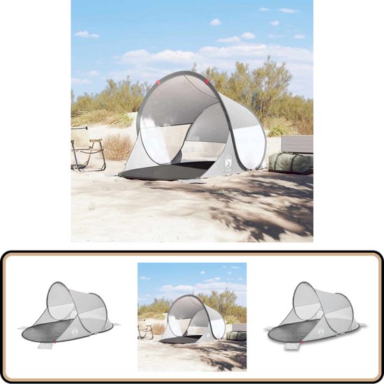 vidaXL Strandtent - Pop-up - Waterdicht - Grijs Strandtent - Pop-up ...