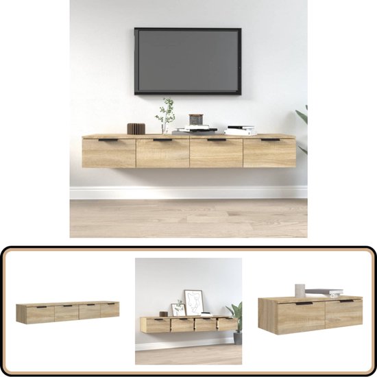 vidaXL Wandkasten Set van 2 - Sonoma Eiken Wandkast - Hangkast ...