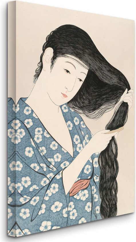 Hashiguchi Goyo - Woman Combing Her Hair - Vrouw die haar haar kamt ...