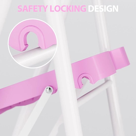 3-traps ladder opstapkruk met leuning brede antislip pedalen opvouwbaar ...