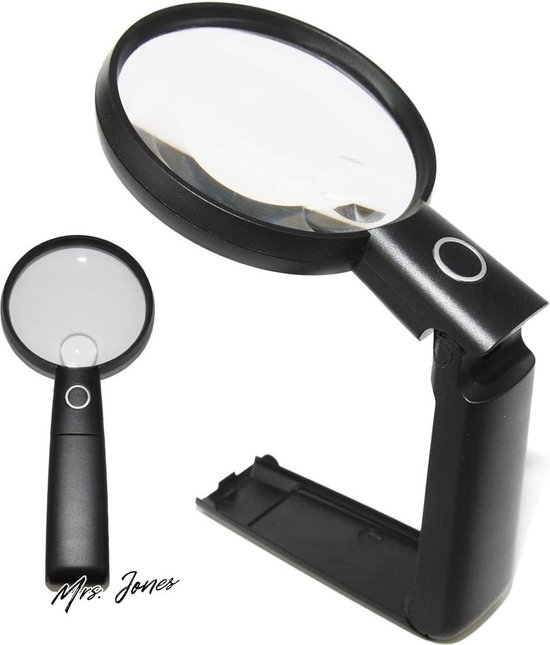 Mrs. Jones Groot Vergrootglas 2x/4x met LED Verlichting - Staande Loep ...
