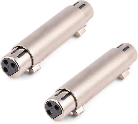 2 Stks 3-Pins XLR Vrouwelijke Naar Vrouwelijke Adapter Microfoon Mic ...