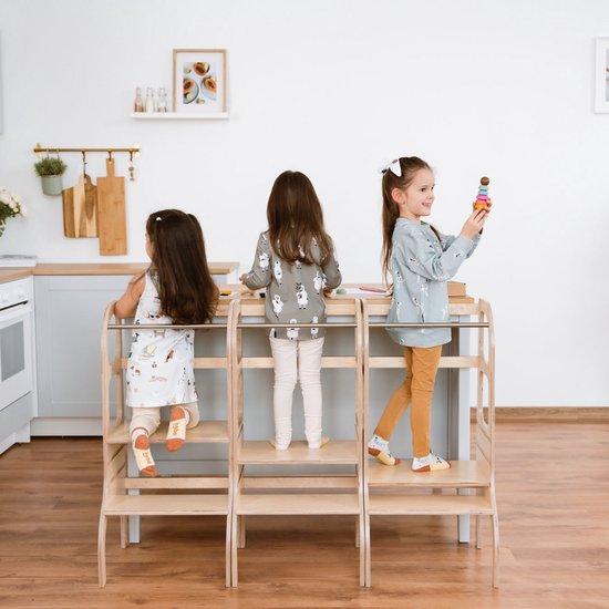 Verstelbare Keukentoren Hulptoren - Natuurlijk Hout | bol