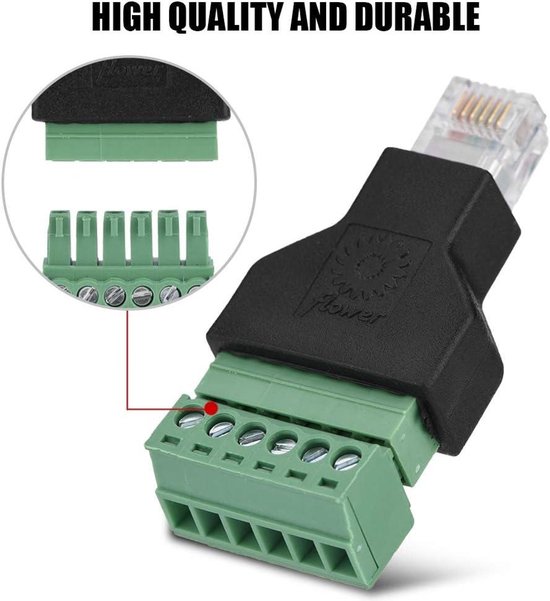 HTML Content Adapter RJ12 Male to Terminal RJ12 6P6C Male to 6 Pin ...