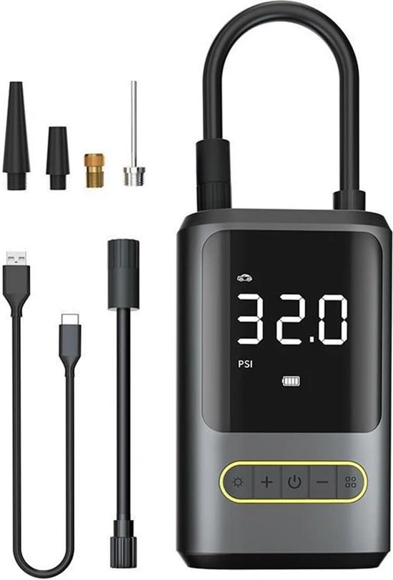 Bandenpomp - Draagbare luchtcompressor - 150 PSI autobandenpomp - (met digitale... | bol