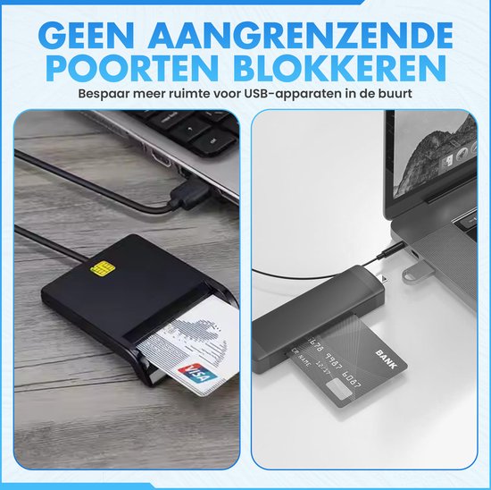BeSparkz kaartlezer identiteitskaart belgie - eID Kaartlezer USB A & C ...