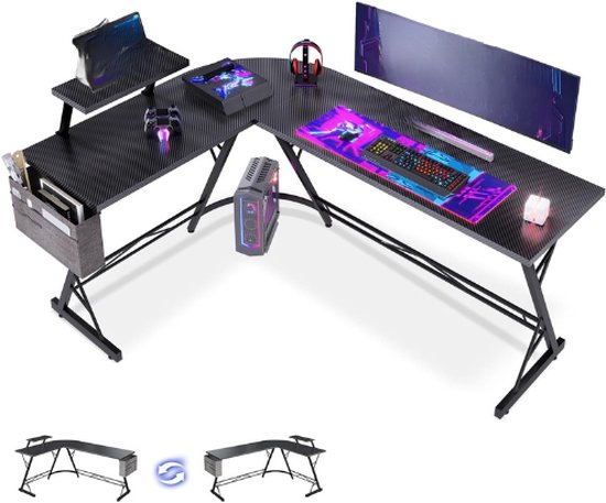 Gaming Tafel - Gamingbureau Hoekbureau voor Gamers, L-vorm Bureau met ...