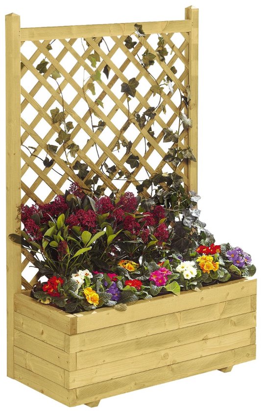 Intergard Houten plantenbak bloembak met trellis | bol