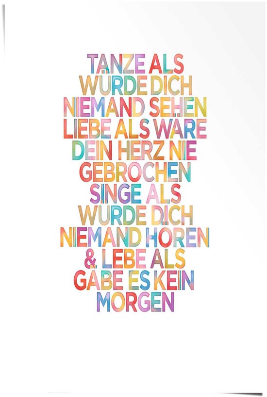 Reinders Poster Tanze... - 91,5x61cm - Papier - REINDERS | bol