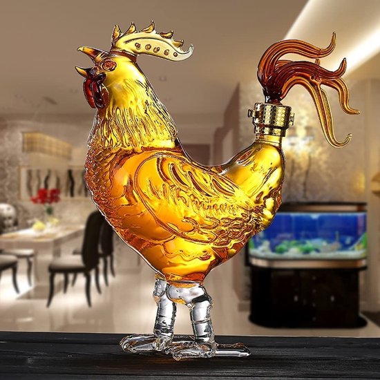 1000 ml Rooster Whisky Decanter Zodiac Animal Wine Decanters Glass ...