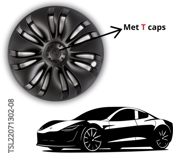 Wieldoppen 19 Inch met T Caps voor Tesla Model Y 2024 – Set van 4 ...