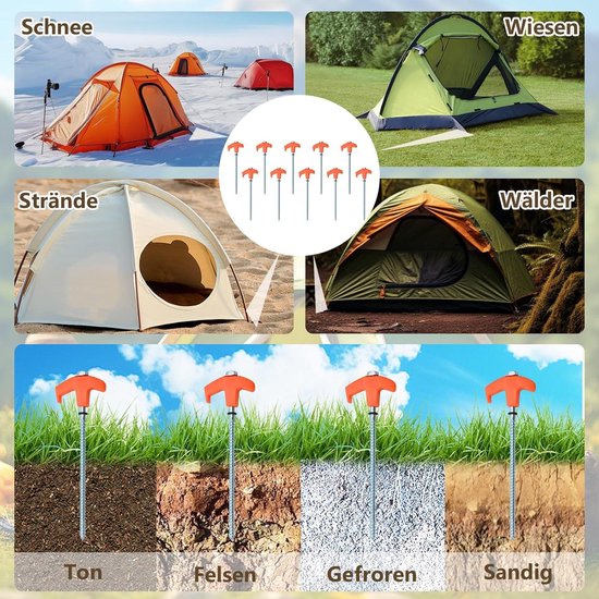 Roterende tentpalen met schroefdraad - 25 sets inclusief 10 ...