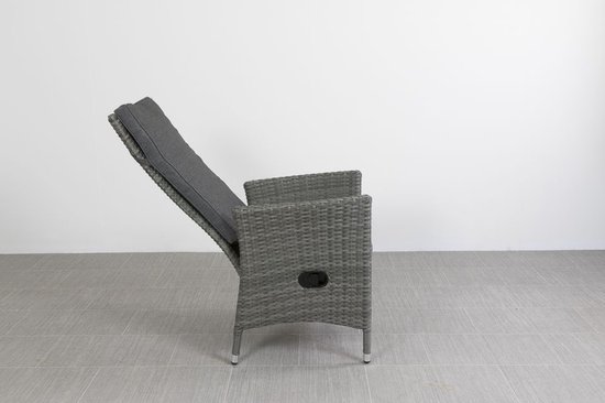 Set van 8 - Timber wicker verstelbare tuinstoel - Organic Grey | bol
