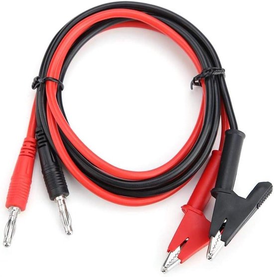 2pcs Silicone Banana Plug with Probe Wire Crocodile Alligator P1040 4mm ...