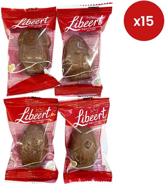 Libeert paasfiguren melkchocolade - 15 stuks - chocolade voor Pasen ...