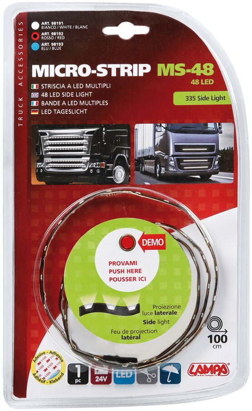 Micro-Led Strip, 24V - 48 Led - 100 cm - Rood | bol