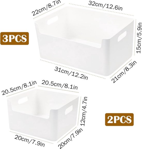Opbergdozen voor Keuken en Badkamer - Handige en Ruimtebesparend - Set ...