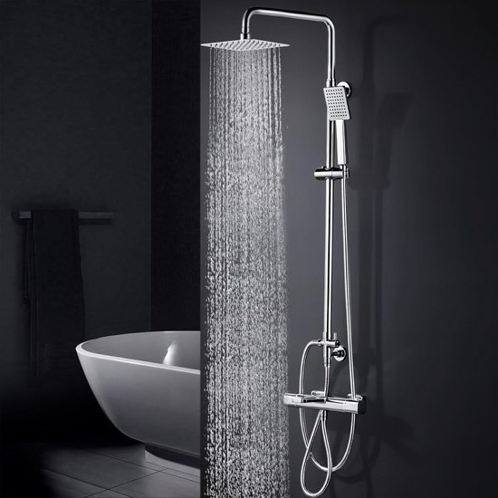 Complete Douchekraan Set met 8 Inch Regendouche en Thermostaat ...