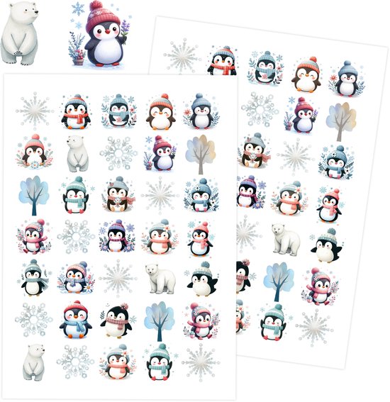 Winter Stickers - 2 Stickervellen - Winter Fun Stickers - Stickers ...