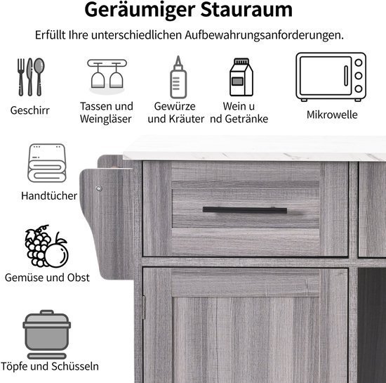 Keukentrolley Hout Grote Zwarte Keukentrolley, Massief Houten Werkblad ...