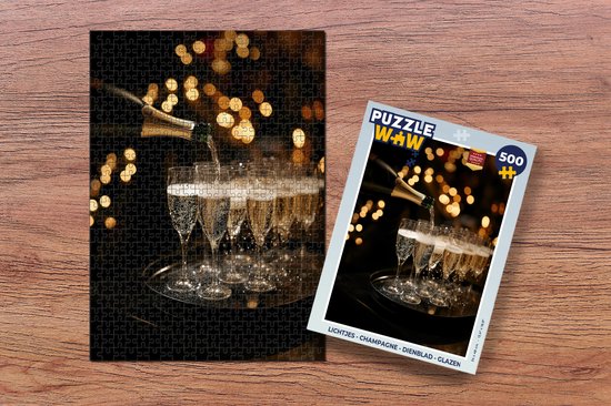 Puzzel Lichtjes - Champagne - Dienblad - Glazen - Legpuzzel - Puzzel ...