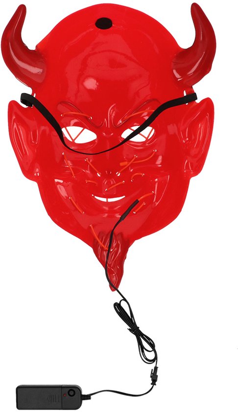 Boland - LED masker Duivel - Volwassenen - Monster - Demoon - Licht met ...
