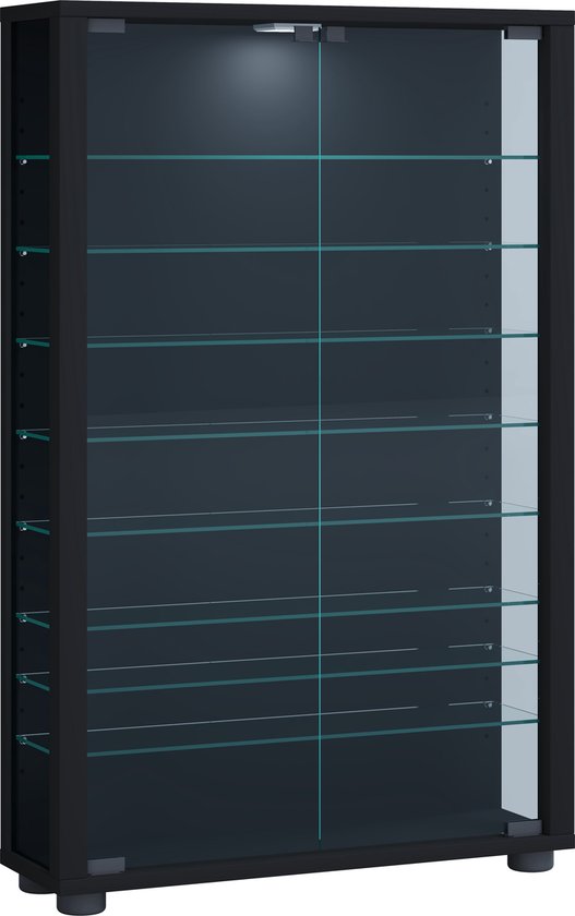 VCM Houten vitrinekast Glazen vitrinekast Staande vitrinekast Lumo Mini ...