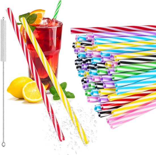 Herbruikbare plastic rietjes - 60 stuks voor smoothies en cocktails | bol