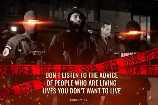 Resist the Slave Mind - Andrew Tate - Canvas Met Zwarte Baklijst ...