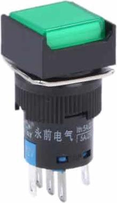 Auto DIY vierkante knop push-schakelaar met slot & LED-indicator, DC ...