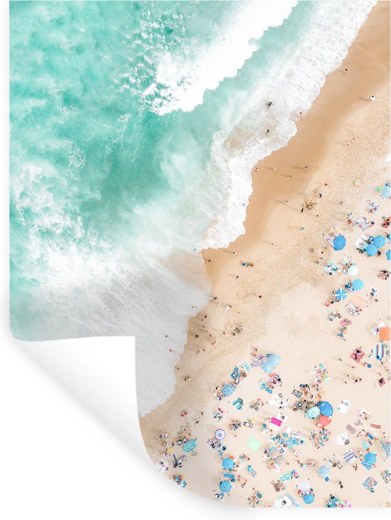 Muurstickers - Sticker Folie - Zee - Strand - Parasols - Zomer ...