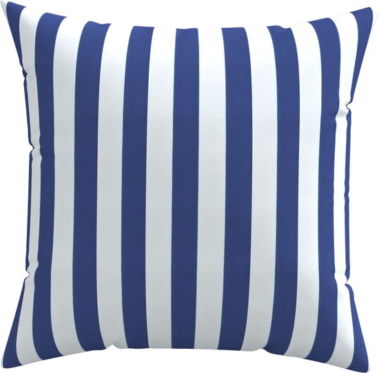 vidaXL Sierkussens 4 st gestreept 60x60 cm stof blauw en wit | bol.com