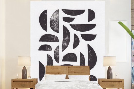 Vormen - Abstract - Zwart - Wit - Behangpapier | bol.com