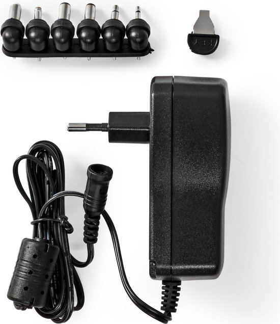 Universele AC-voedingsadapter - T/m 12 Volt - 93 x 46 x 73 mm - Zwart ...